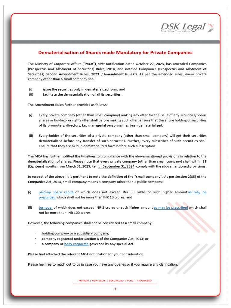 Amendment MCA | PDF | Securities (Finance) | Business