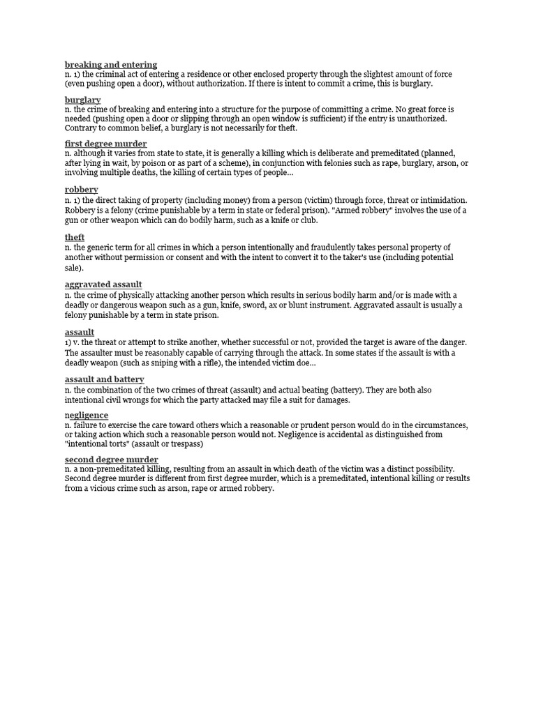Breaking and Entering | PDF | Burglary | Robbery