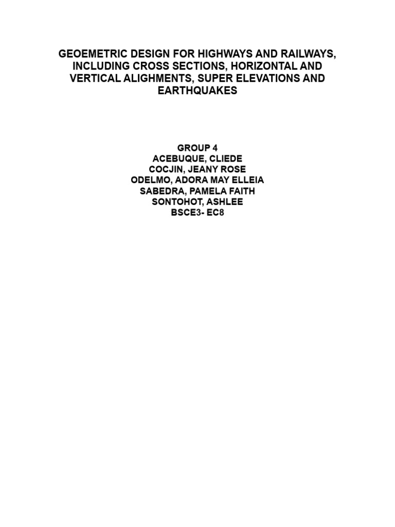 Geometric Design For Highways and Railways | PDF | Land Transport ...