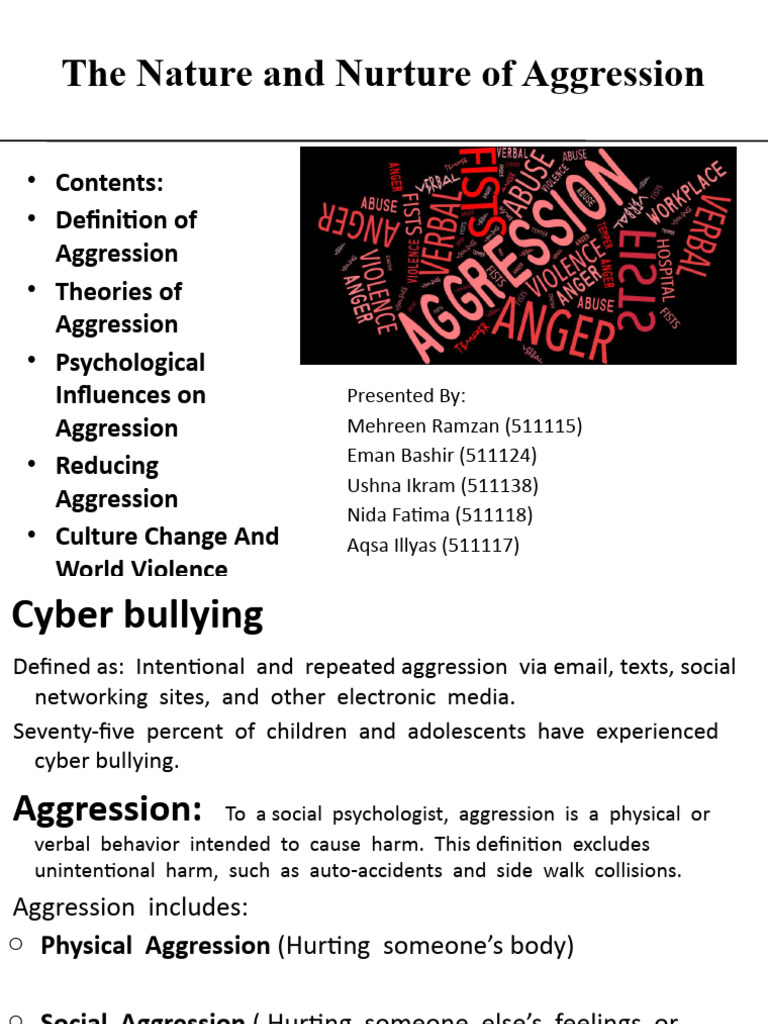The Nature and Nurture of Aggression | PDF | Aggression | Bullying