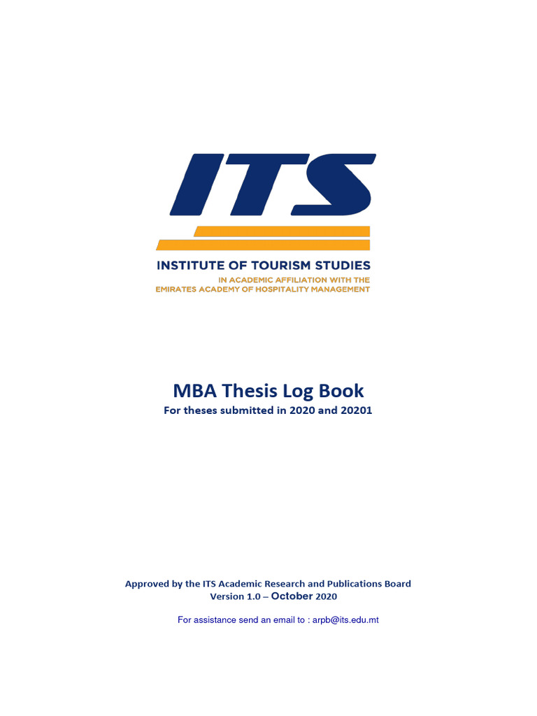 MBA Thesis Log Book Guidelines | PDF | Thesis | Books