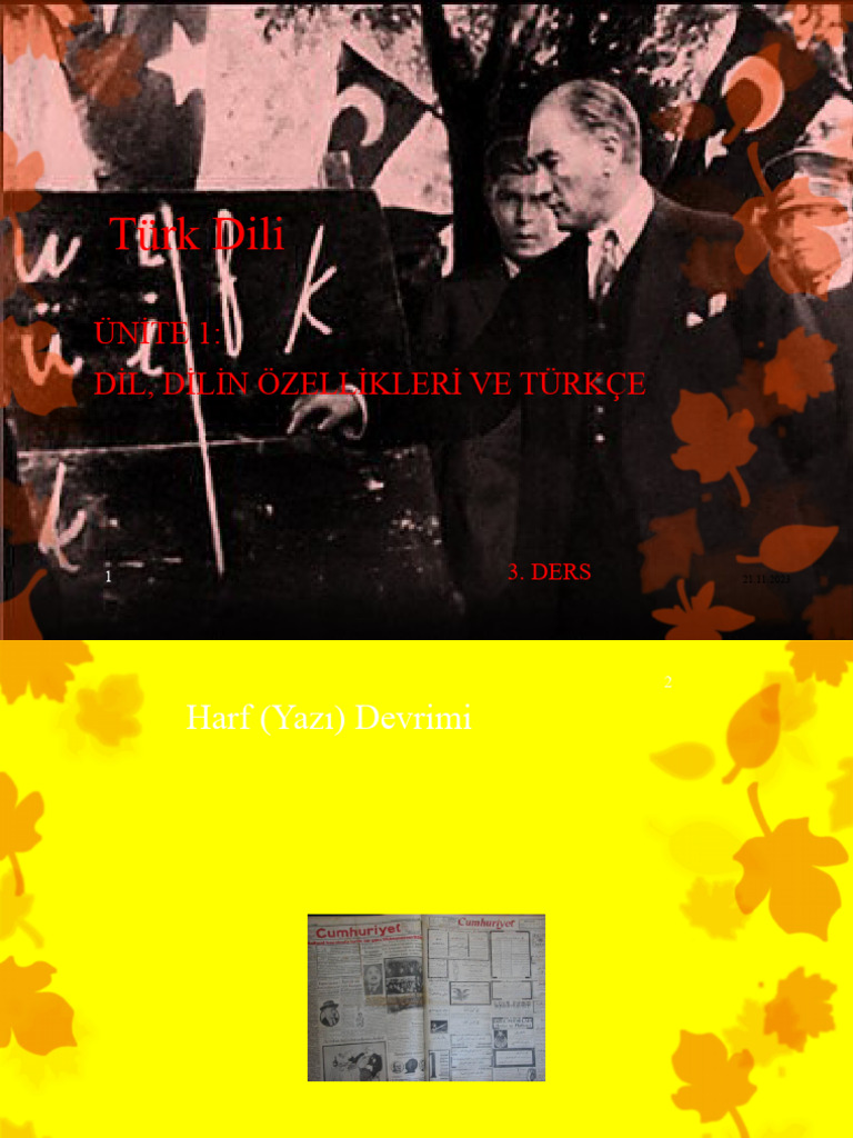 Dil, Dilin Ã Zellikleri Ve TÃ Rkã e (Ã Ã Ã Ncã Hafta) 6 | PDF