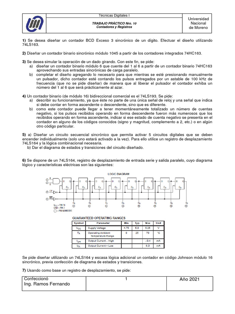 UNM2021-TD1-TP10 - Contadores y Registros | PDF | Frecuencia | Reloj