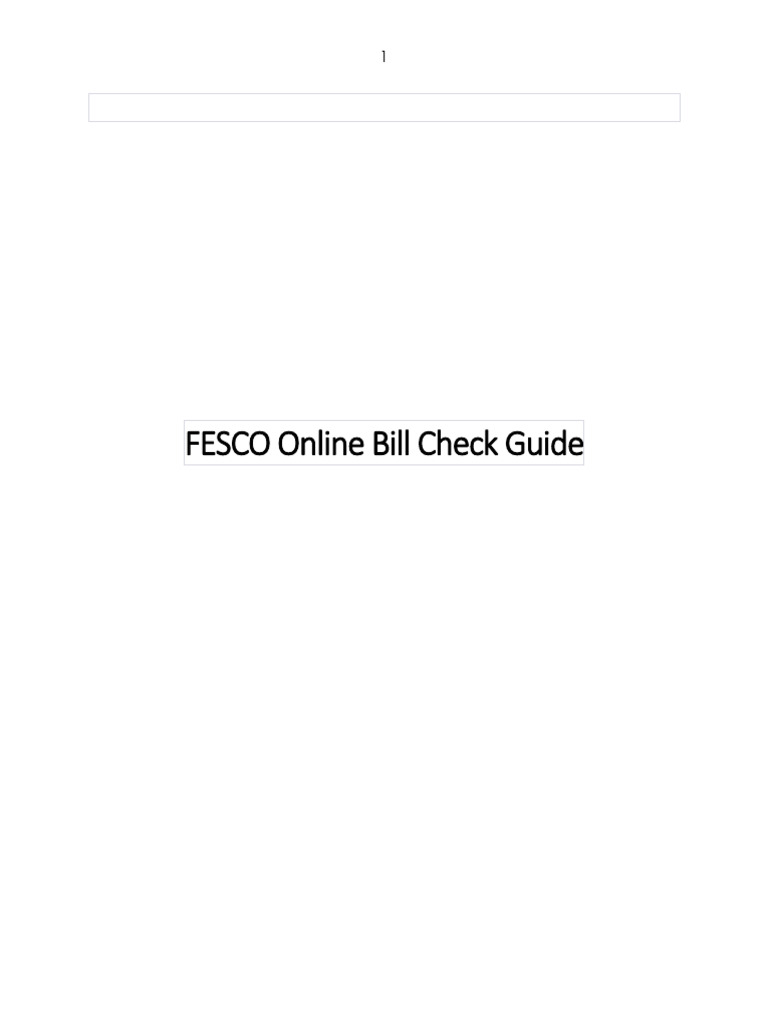 FESCO Online Bill Check | PDF | Information Technology | Computing