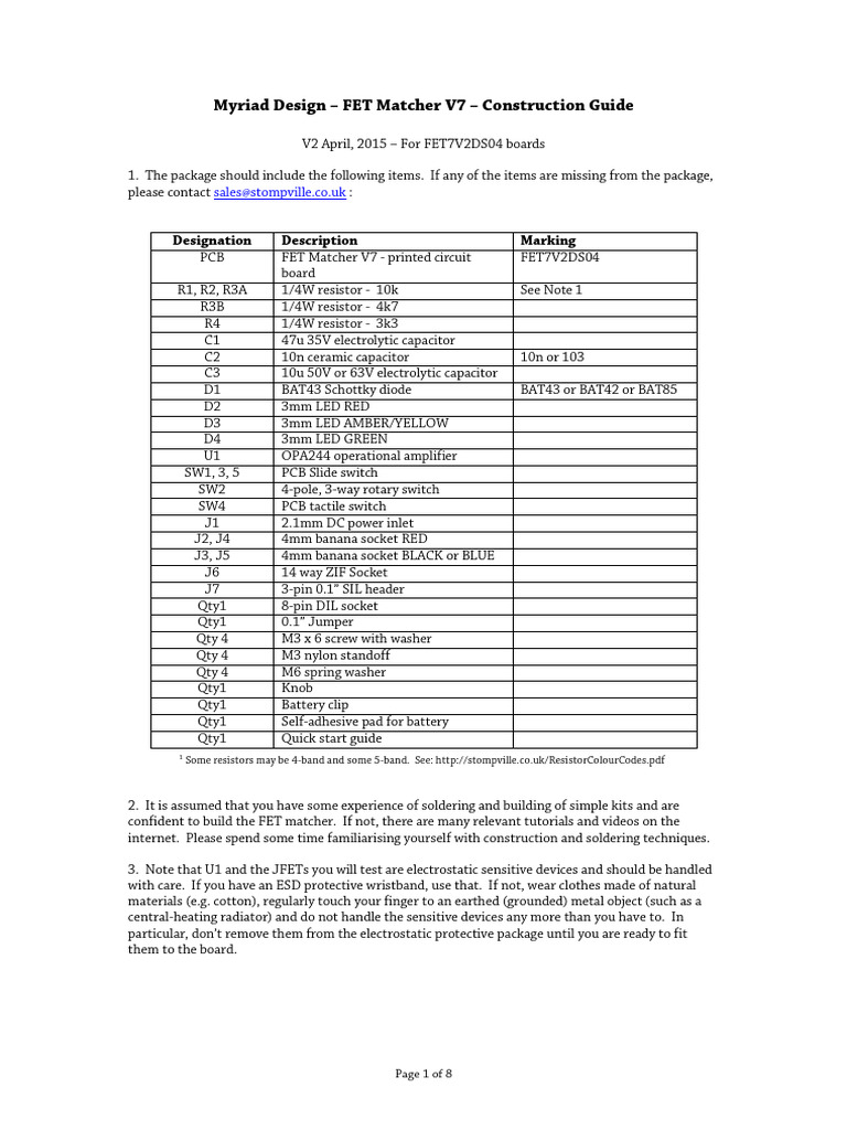 FET Tester V7 User Guide V2 | PDF | Field Effect Transistor ...