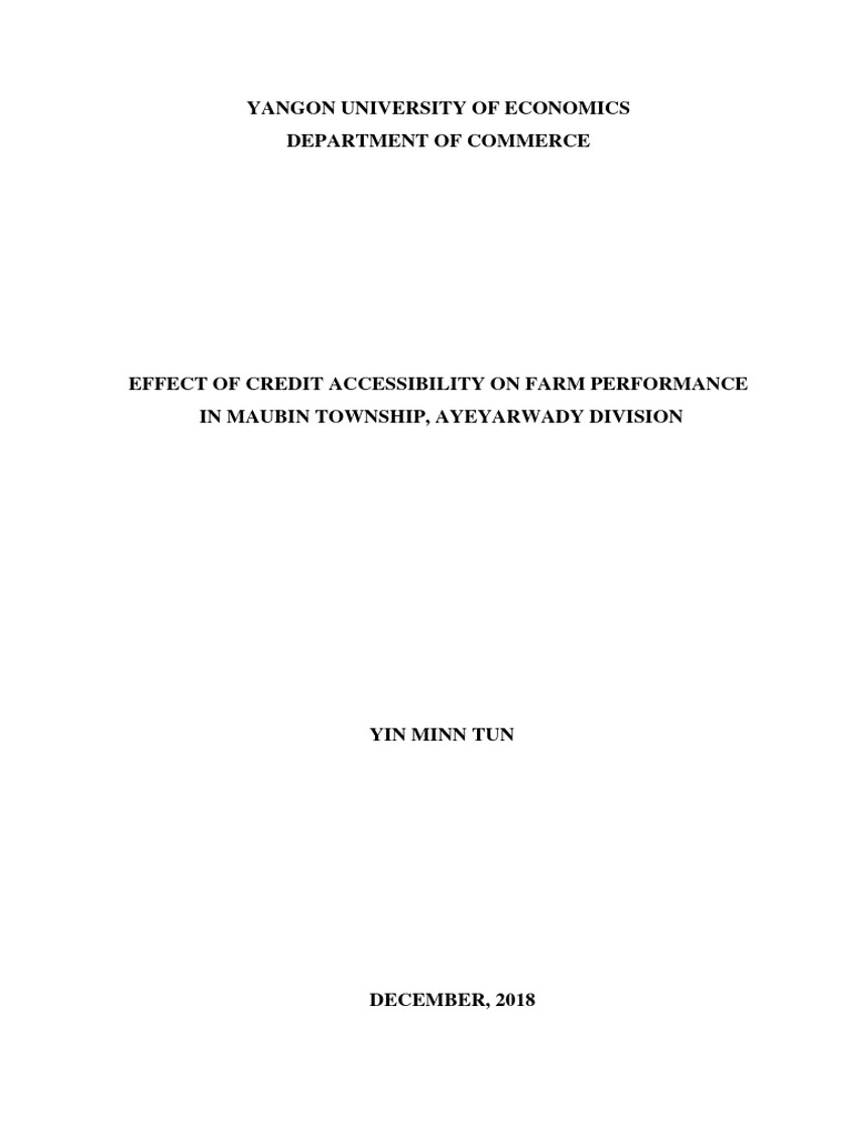 Yin Min Tun MBF | PDF | Microfinance | Credit