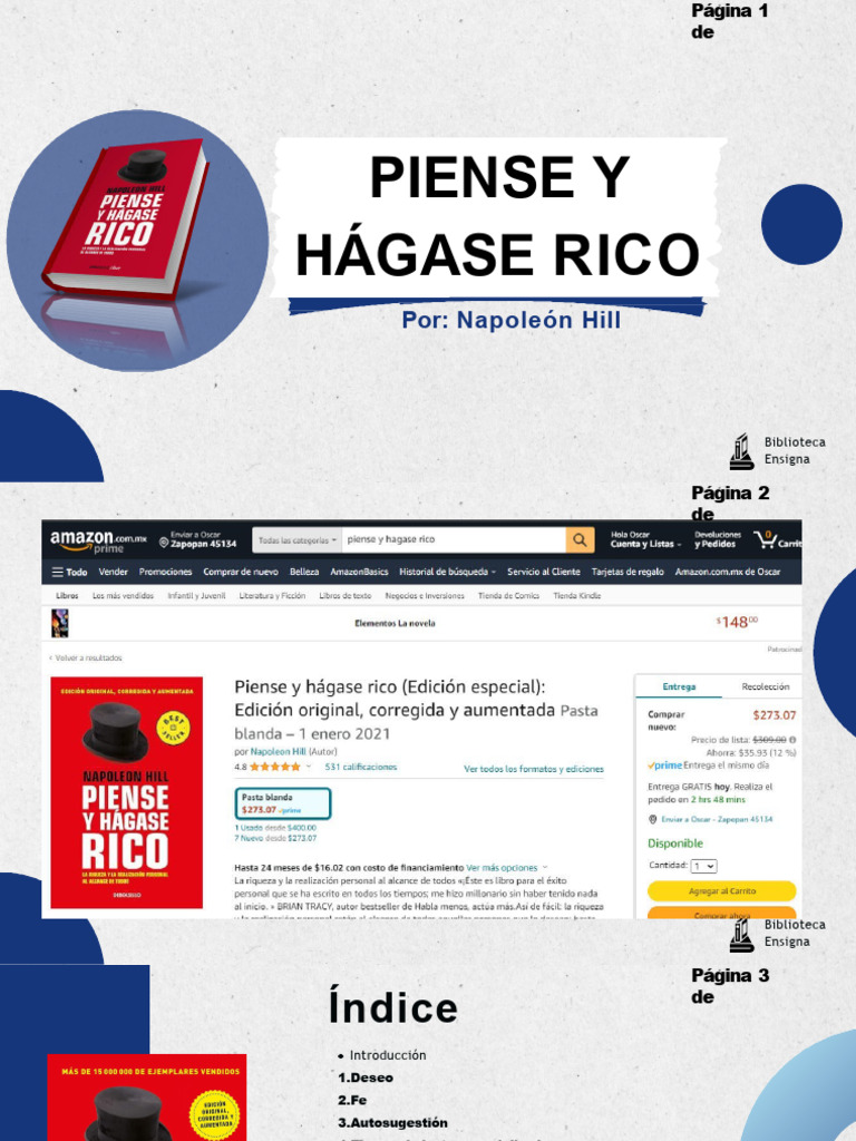 Piense y Hágase Rico | PDF
