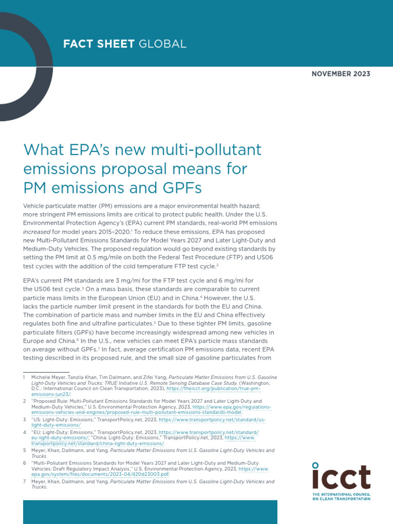 What EPA's New Multi-Pollutant Emissions Proposal Means For PM ...