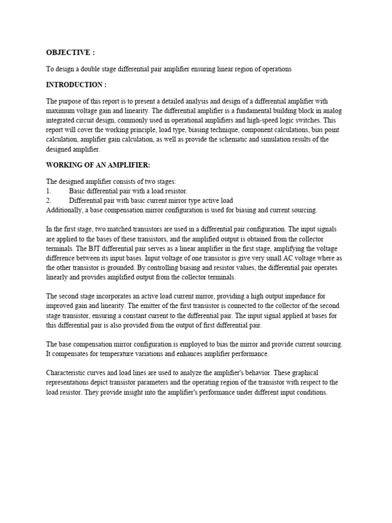 OBJECTIVE | PDF | Amplifier | Manufactured Goods