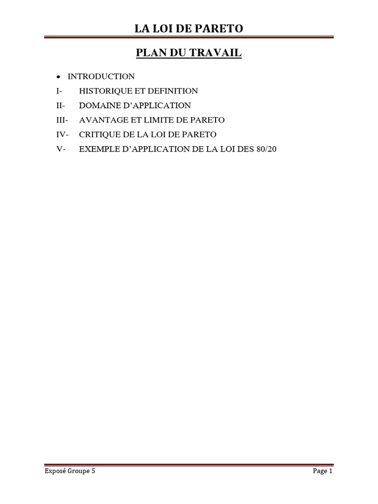 Comprendre la Loi de Pareto 80/20 | PDF | Économie