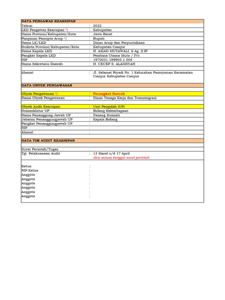 Formulir Aski Up (1) 2022 | PDF