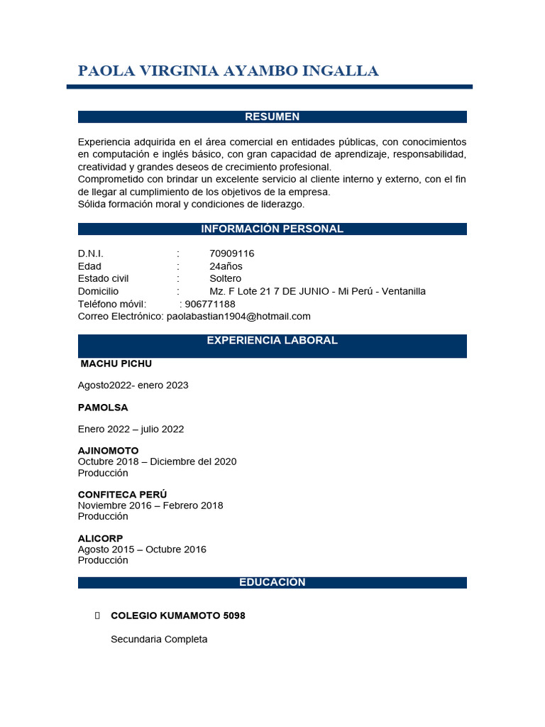 CV PAOLA 2 | PDF