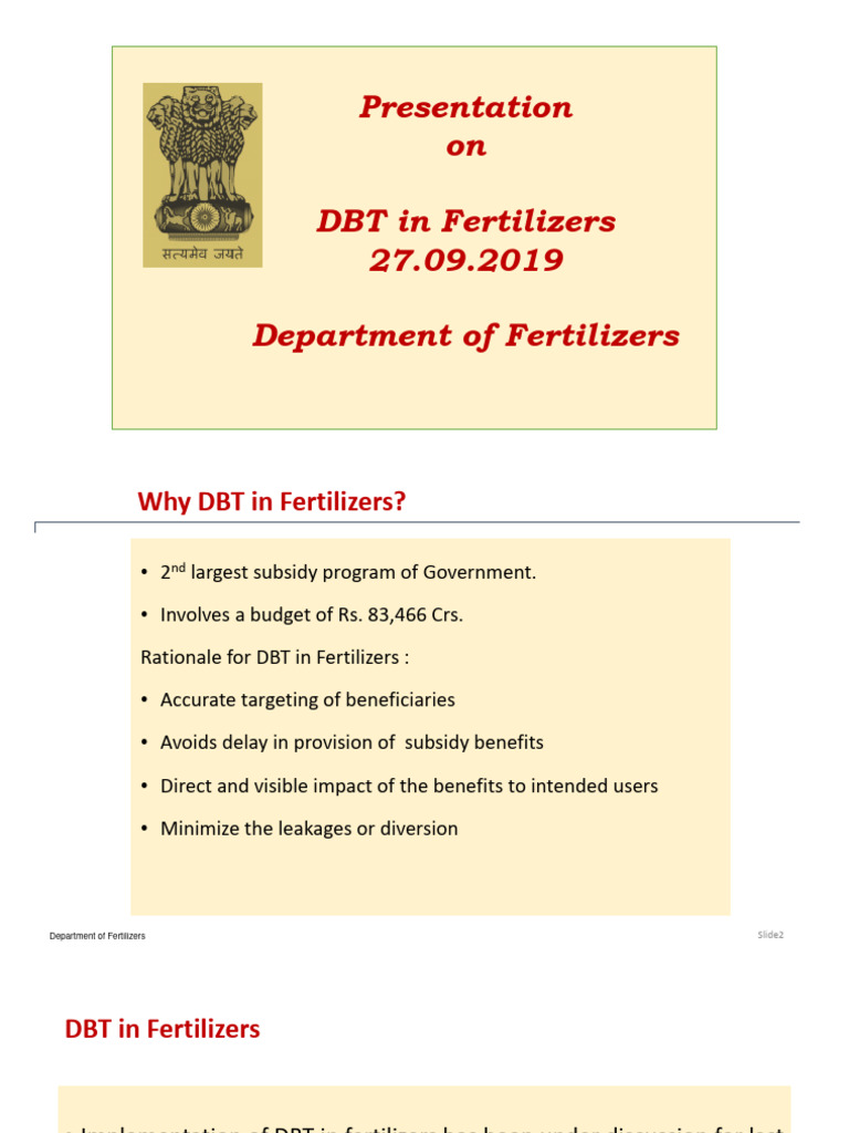 DBT in Fertilizers in India - Ms. Kavitha Gotru | PDF | Computing ...