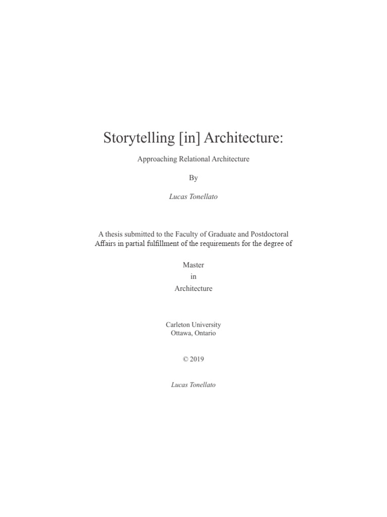 Storytelling (In) Architecture:: Approaching Relational Architecture by ...