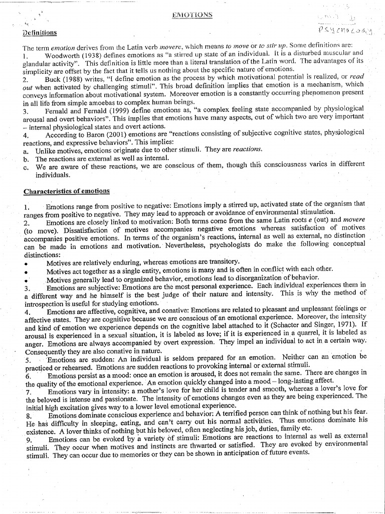 Unit 2 Emotions | PDF