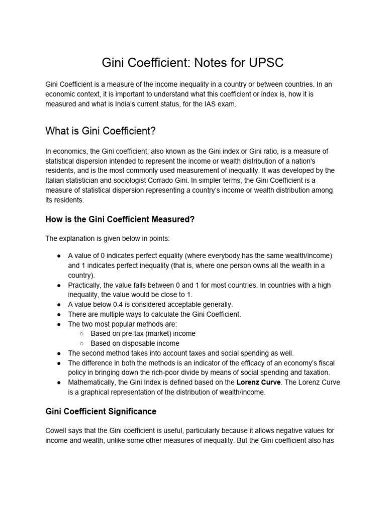 Gini Coefficient | PDF | Gini Coefficient | Economies