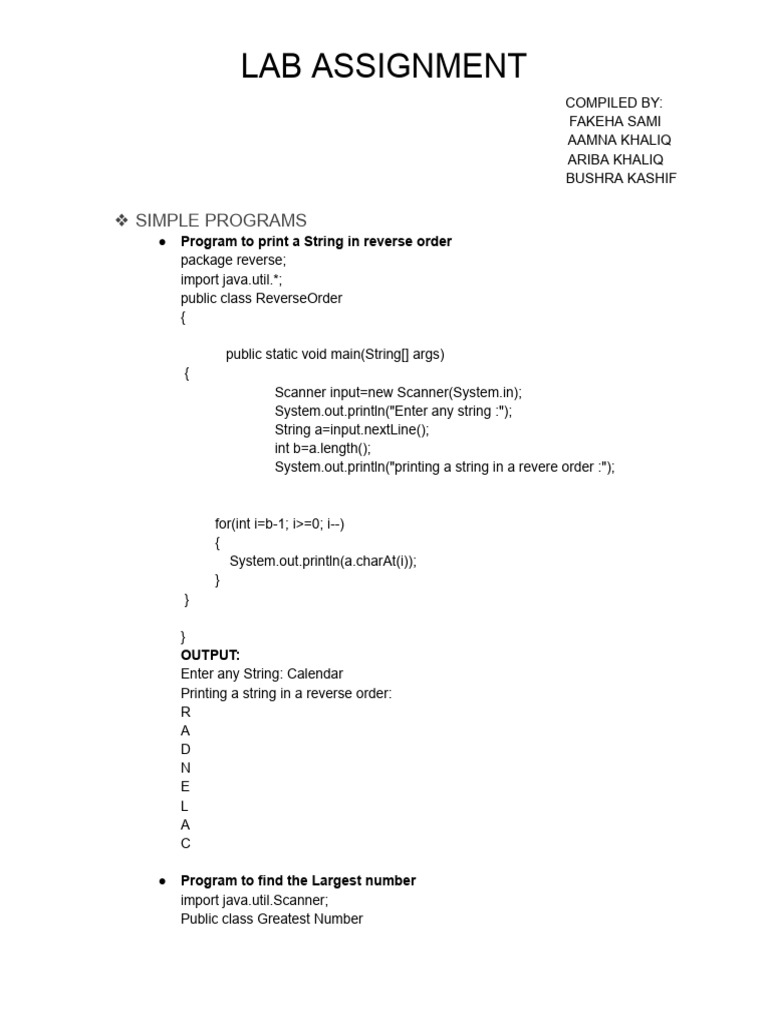 Lab Assignment 041035 | PDF | Computer Programming | Systems Engineering Lab Assignment 041035 | PDF | Computer Programming | Systems Engineering