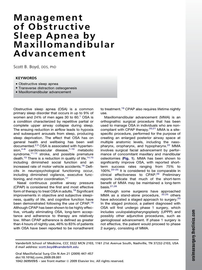 MMA in OSA2 | PDF | Sleep Apnea | Surgery