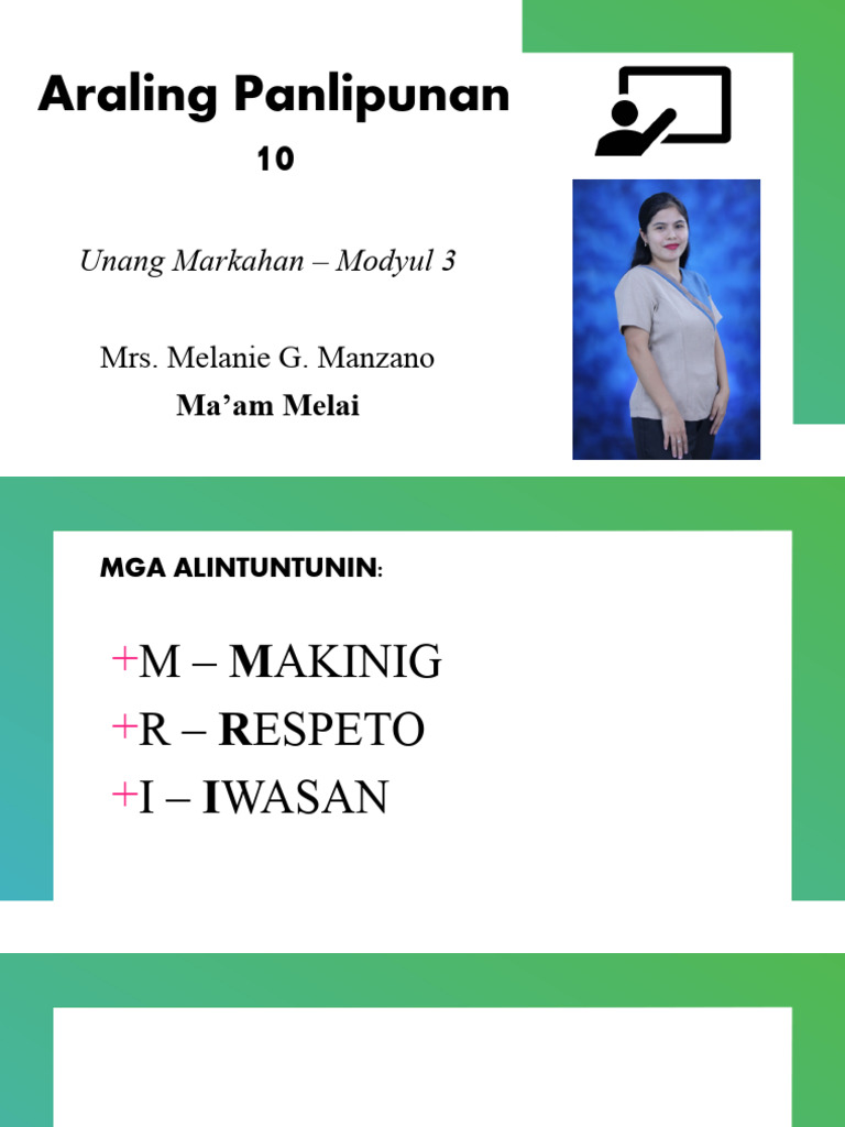 Araling Panlipunan 10: Unang Markahan - Modyul 3 | PDF