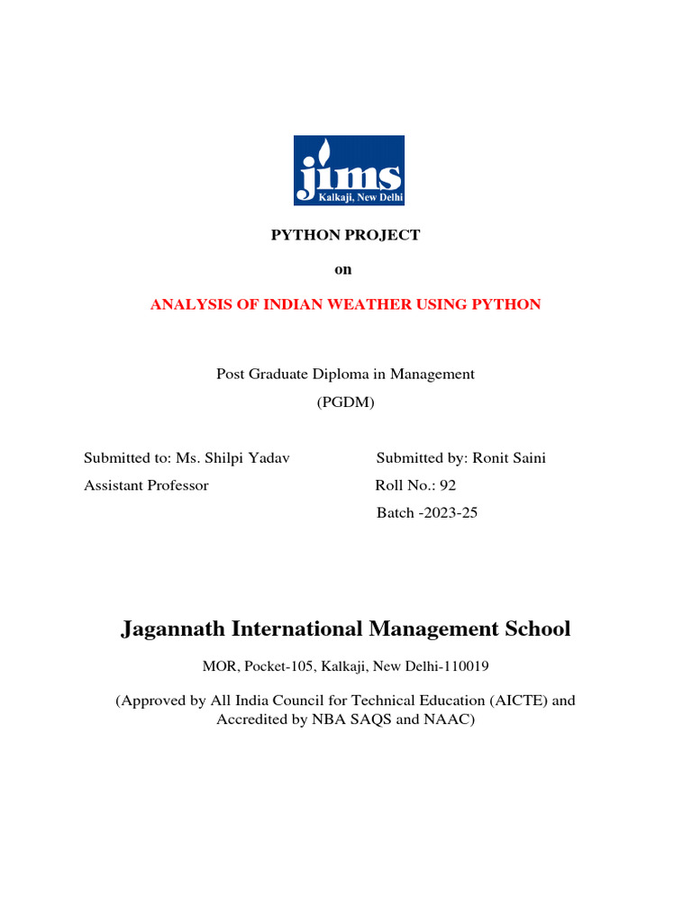 Python Project Data Analysis-1 | PDF | Python (Programming Language) | Data Analysis