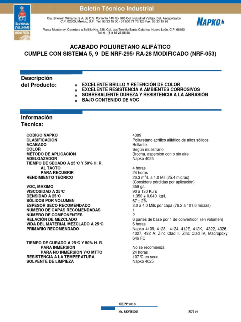 Ficha Tecnica Ra-28 | PDF | Viscosidad | Presión