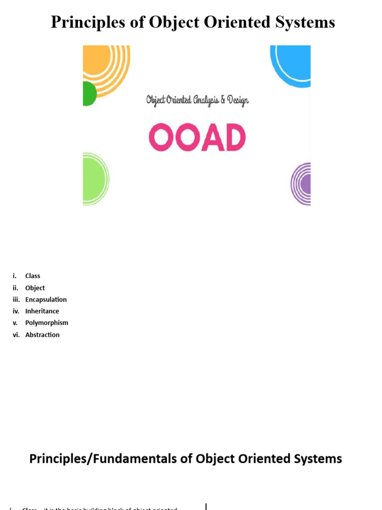 Lesson 2 - Principles of Object Oriented Systems | PDF | Class (Computer Programming ...