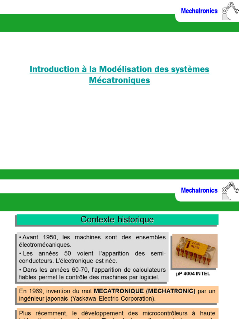 Introduction à la Mécatronique | PDF | Mécatronique