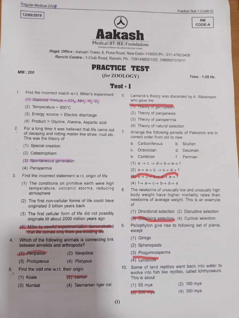 Evolution Practice Set 1 | PDF