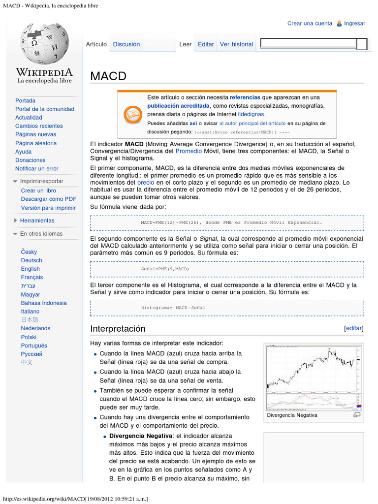 MACD - Wikipedia, La Enciclopedia Libre | PDF