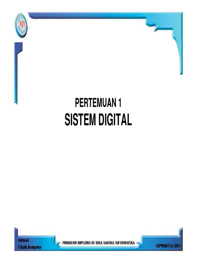 Pertemuan 01 - Sistem - Digital | PDF | Teknologi & Rekayasa | Metode ...