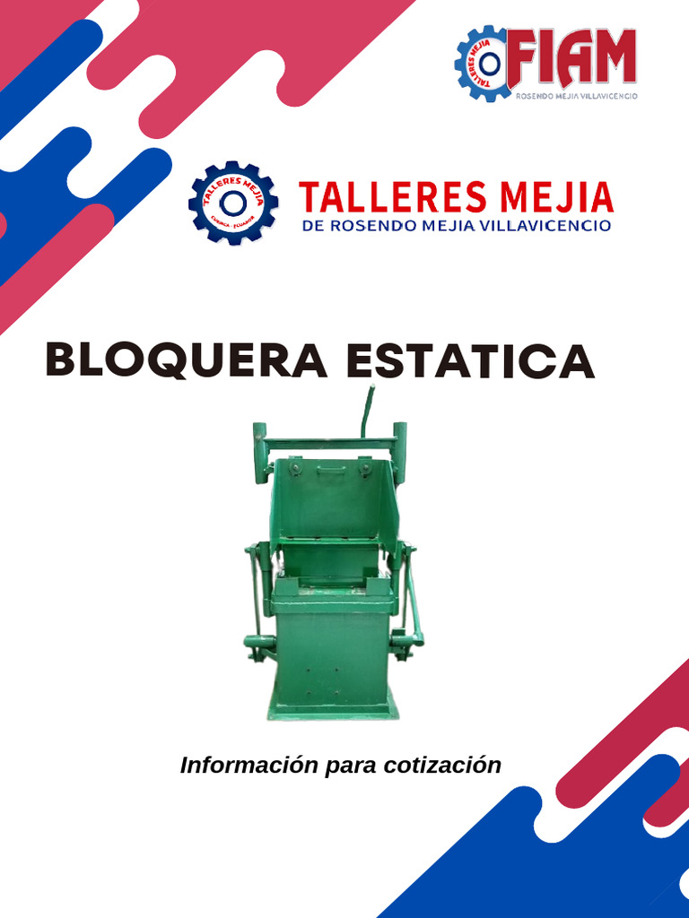 Planos de Bloquera Manual en PDF | PDF | Hormigón | Acero