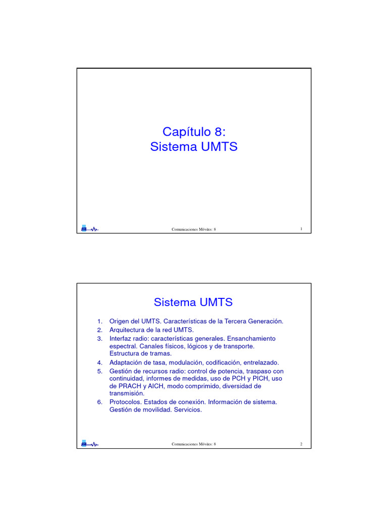 Capitulo 8 Sistema UMTS | PDF | 3 G | Protocolos de capa física