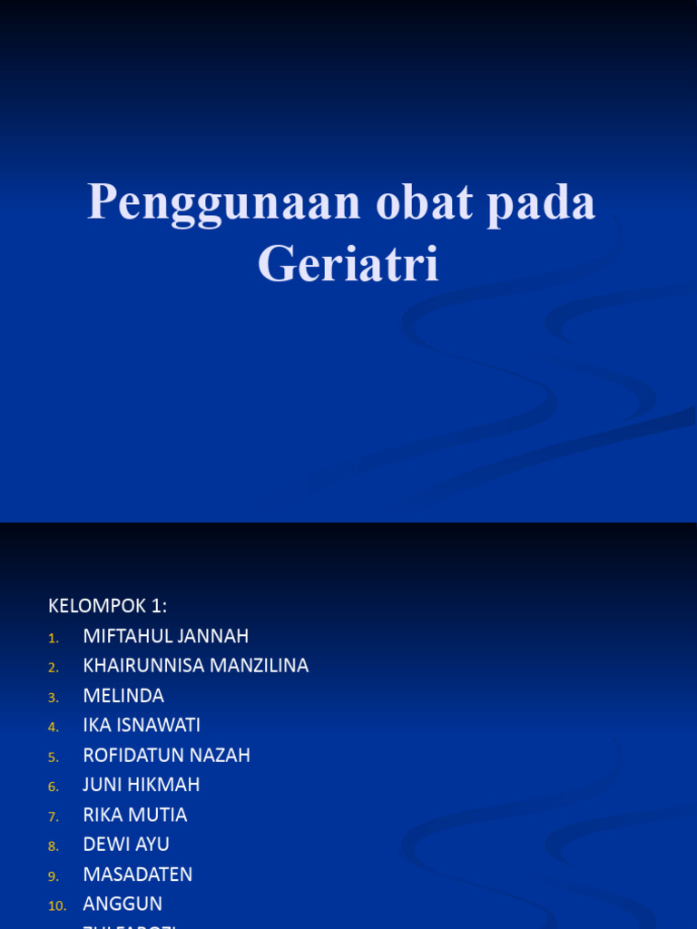 Penggunaan Obat pada Lansia Geriatri | PDF | Pengembangan Diri | Sains ...