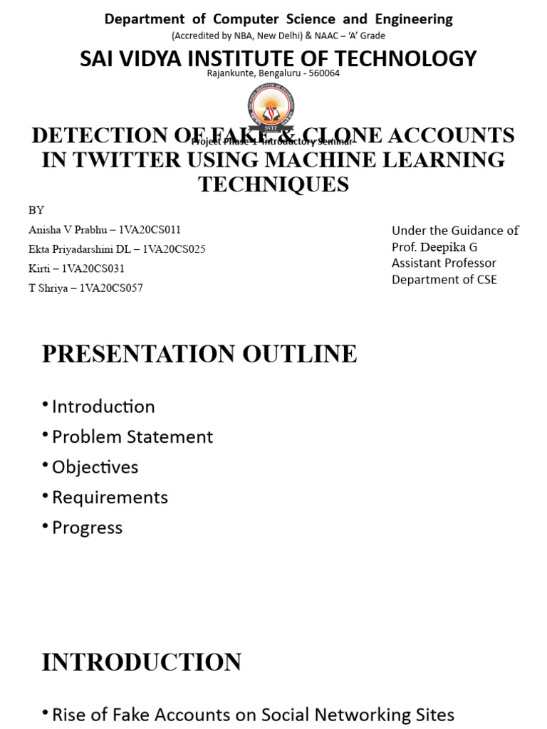 Detection Of Fake And Clone Accounts In Twitter Pdf
