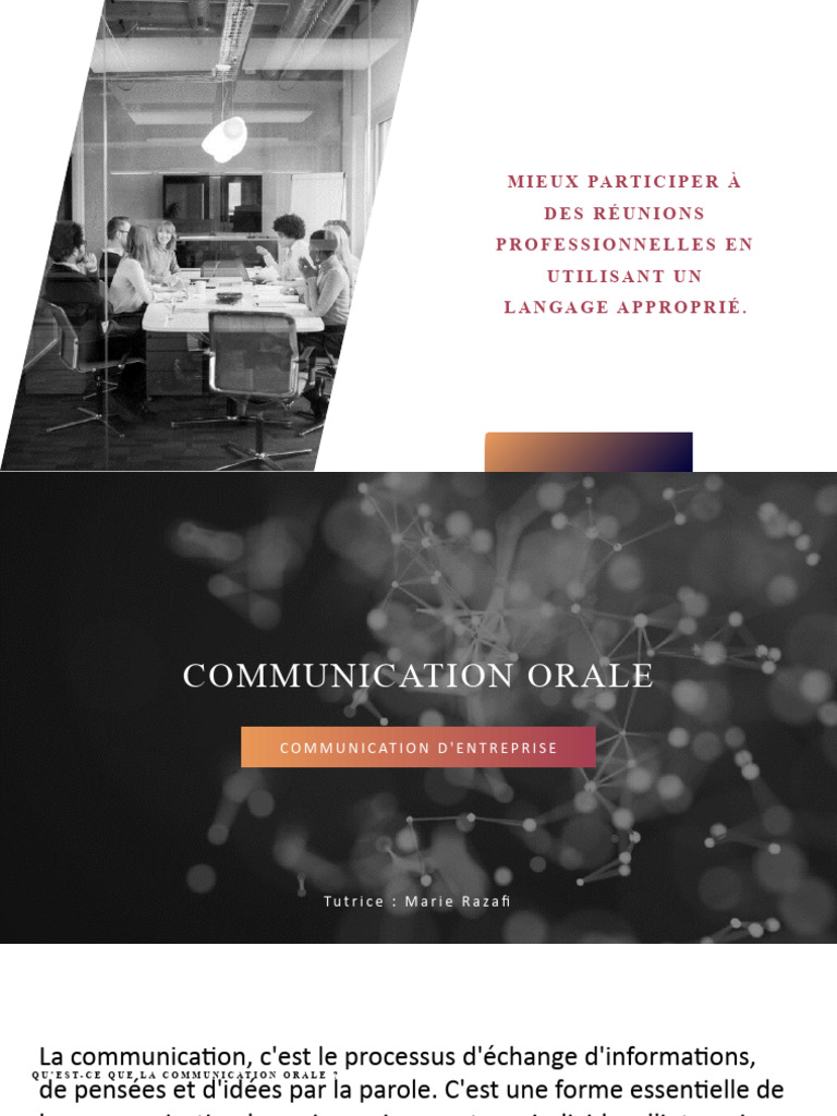 Comprendre la communication orale | PDF | la communication ...