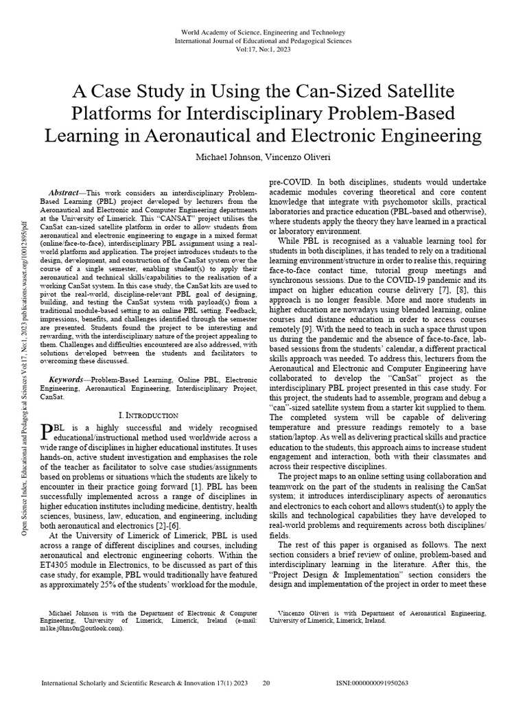 CanSat Project for Interdisciplinary PBL | PDF | Engineering | Learning
