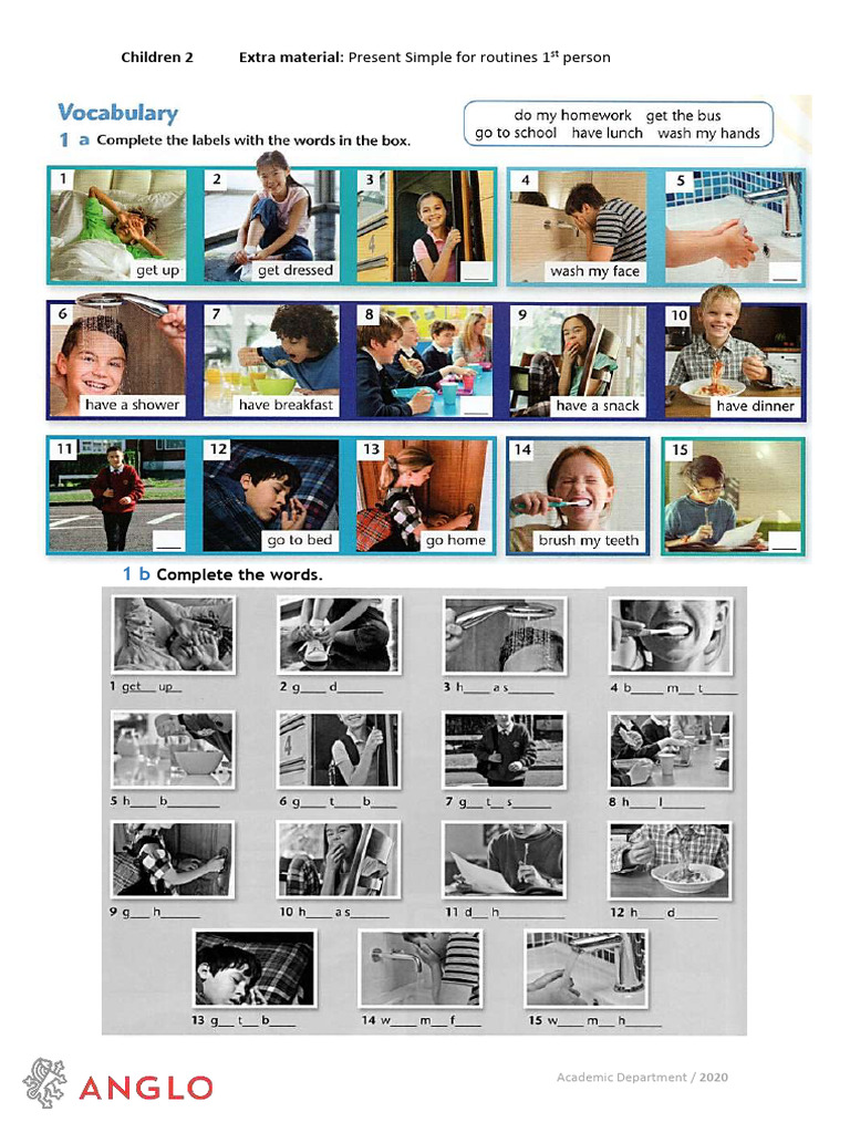 CH2 - Extra Material - Present Simple For Routines 1st Person | PDF | Linguistics | Human ...