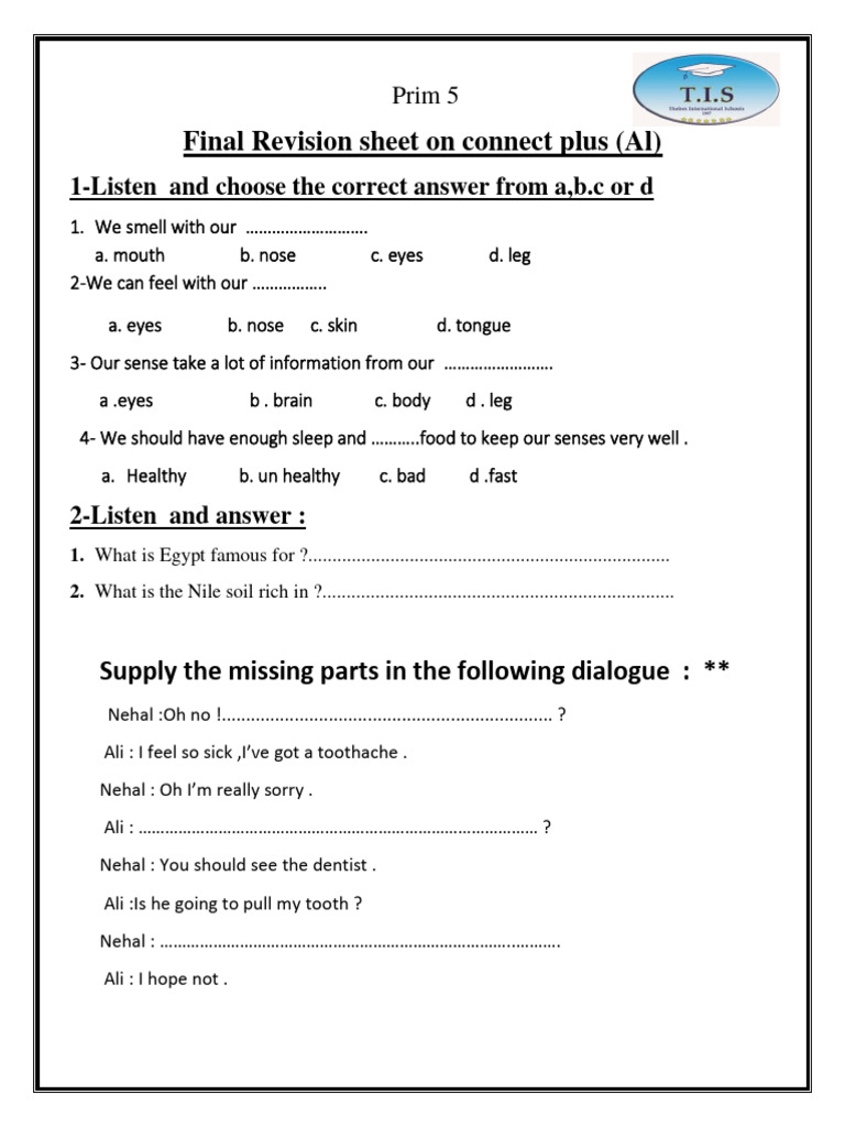 Final Revision for Connect Plus 5 | PDF | Home & Garden | Art