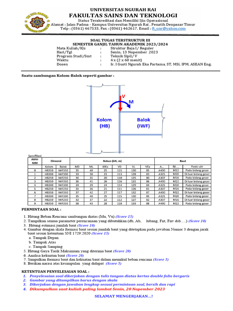Soal Tugas 3 Baja 1 Ganjil 2023-2024 | PDF