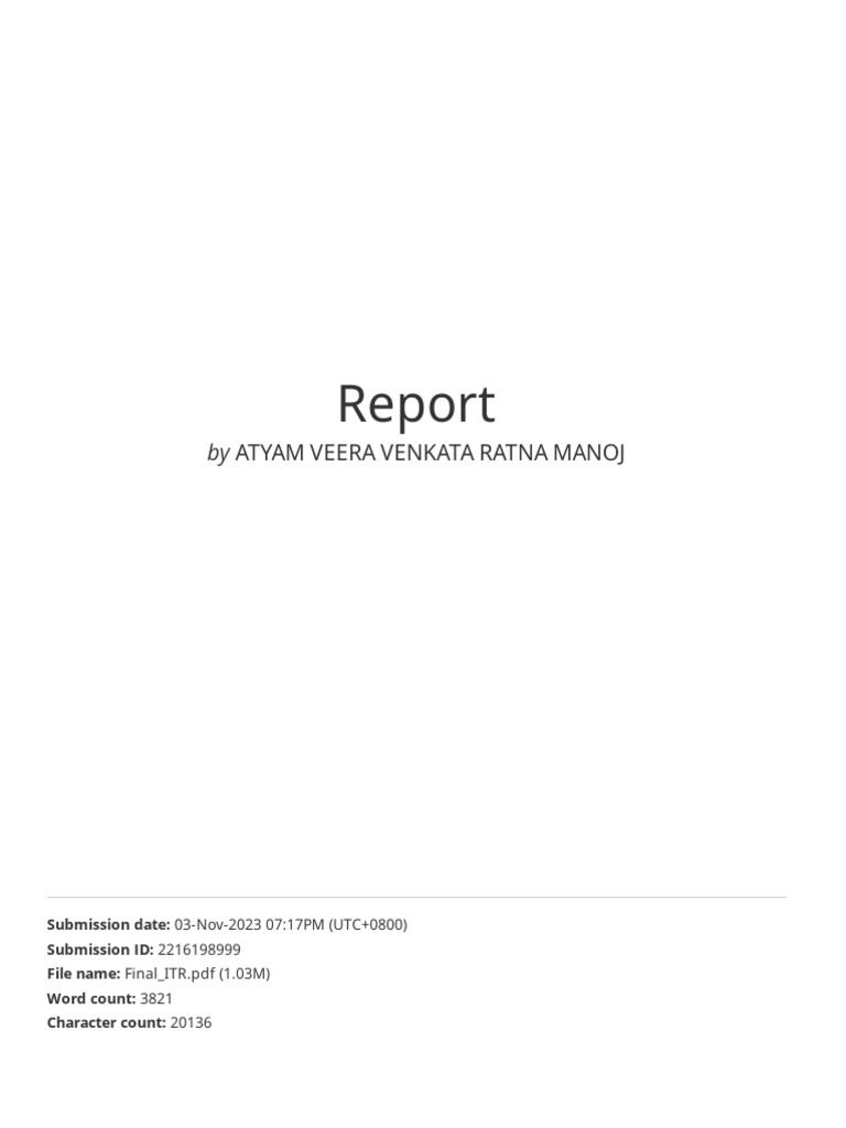 ITR Report 200968108 | PDF | Computer Science | Cognitive Science