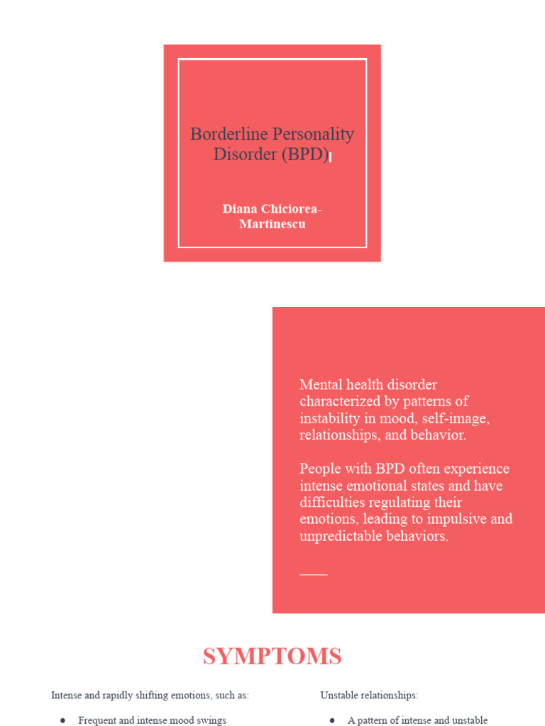 Borderline Personality Disorder (BPD) | PDF | Borderline Personality ...