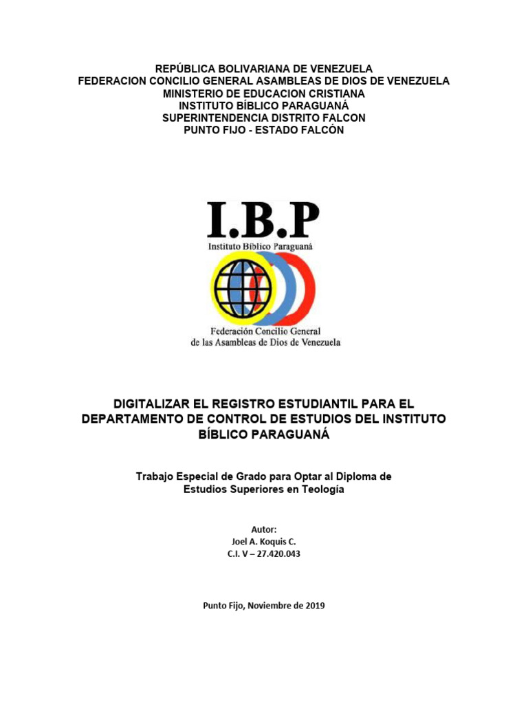 Digitalizar El Registro Estudiantil Del IBP | PDF | Información | Bases de datos