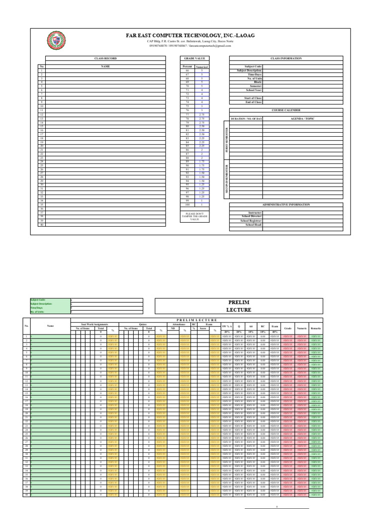 College Grading System Overview | PDF | Evaluation | Educational ...