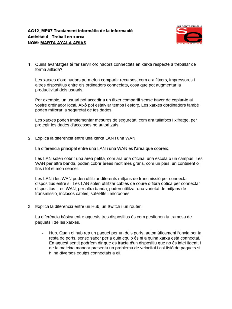 Activitat 4 - Treball en Xarxa (4) Acabado | PDF