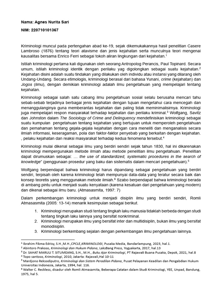 Agnes Nurita Sari - 220710101367 | PDF | Ilmu Sosial