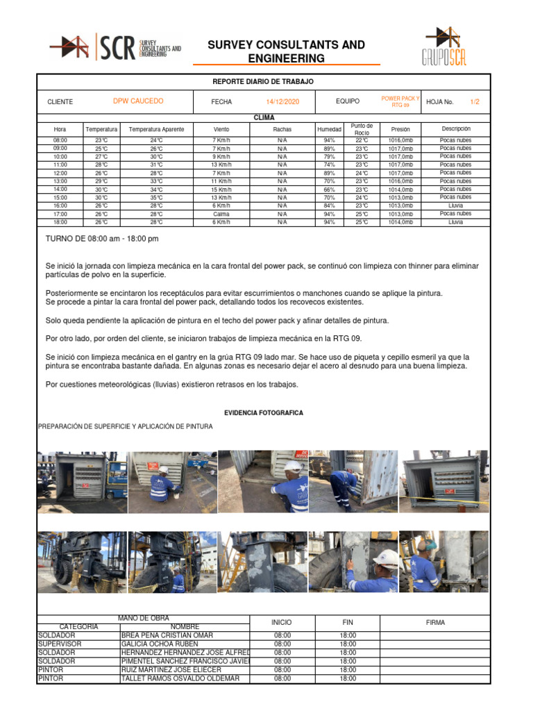 Reporte Diario 14-12-2020 Power Pack, RTG 09 | PDF | Geografía Física