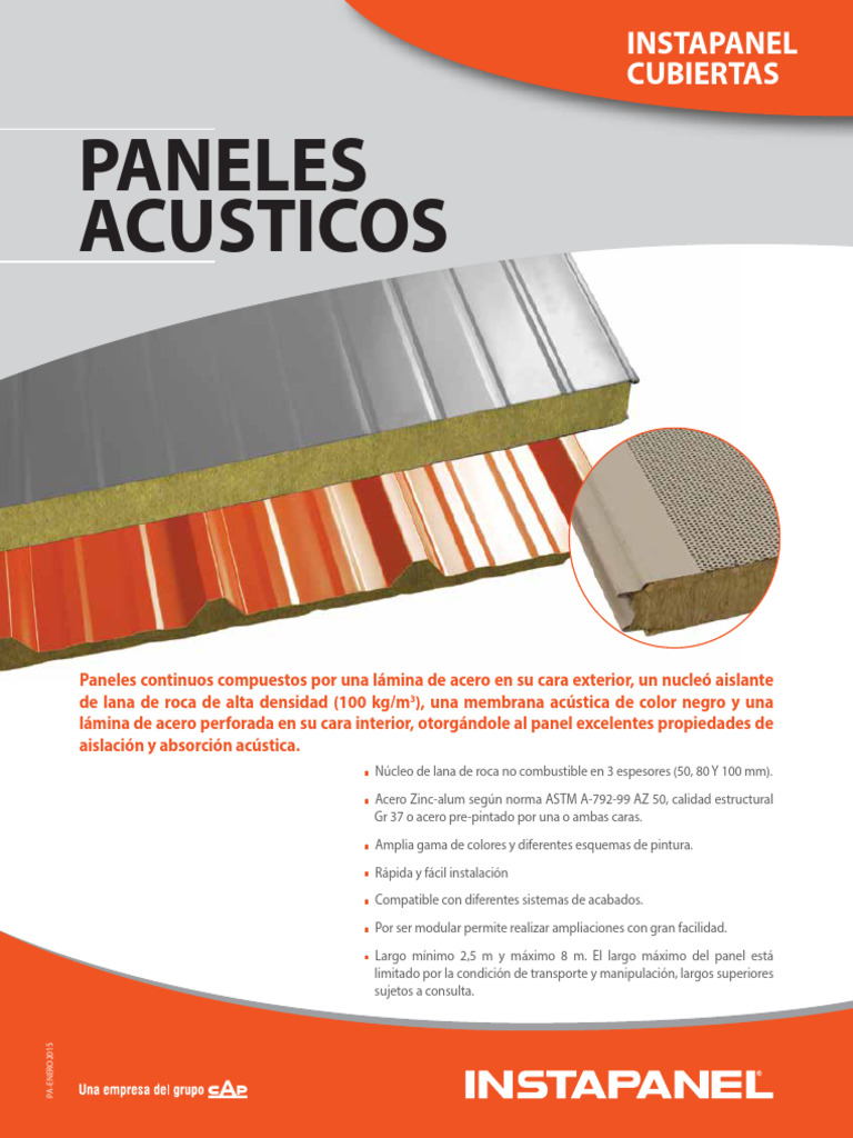 Paneles Acústicos de Lana de Roca | PDF | Acero | Aluminio