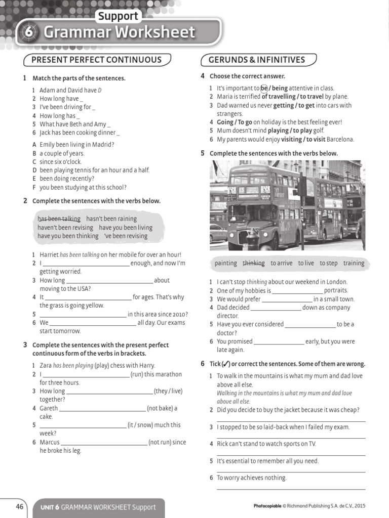 Achievers B1 Grammar Worksheet Support Unit 6 | Download Free PDF ...