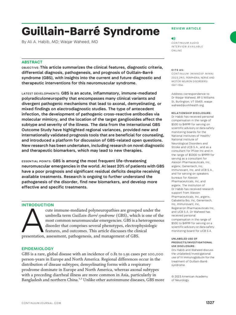 Guillain-Barré Syndrome. 2023 | PDF | Peripheral Neuropathy | Causes Of Death