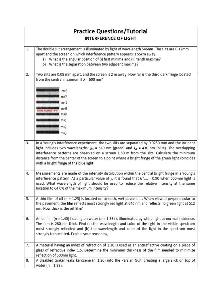 Tutorial Interference 2022 | Download Free PDF | Interferometry ...